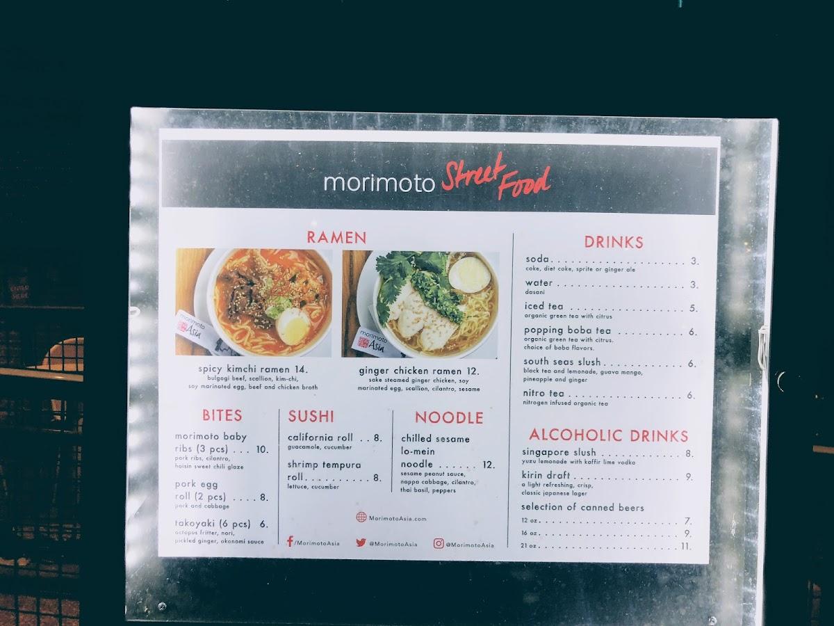 Menu at Morimoto Asia restaurant, Lake Buena Vista, 1600 E Buena Vista Dr
