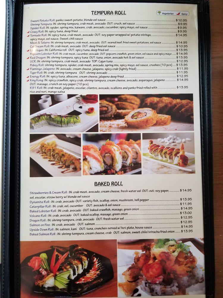 Menu at Sushi R91 restaurant, Riverside