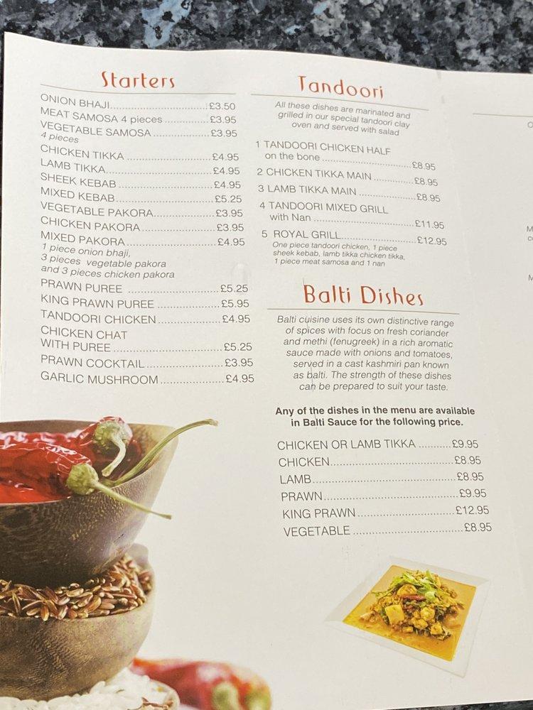 Menu at THE RAJ TANDOORI fast food, Inverness