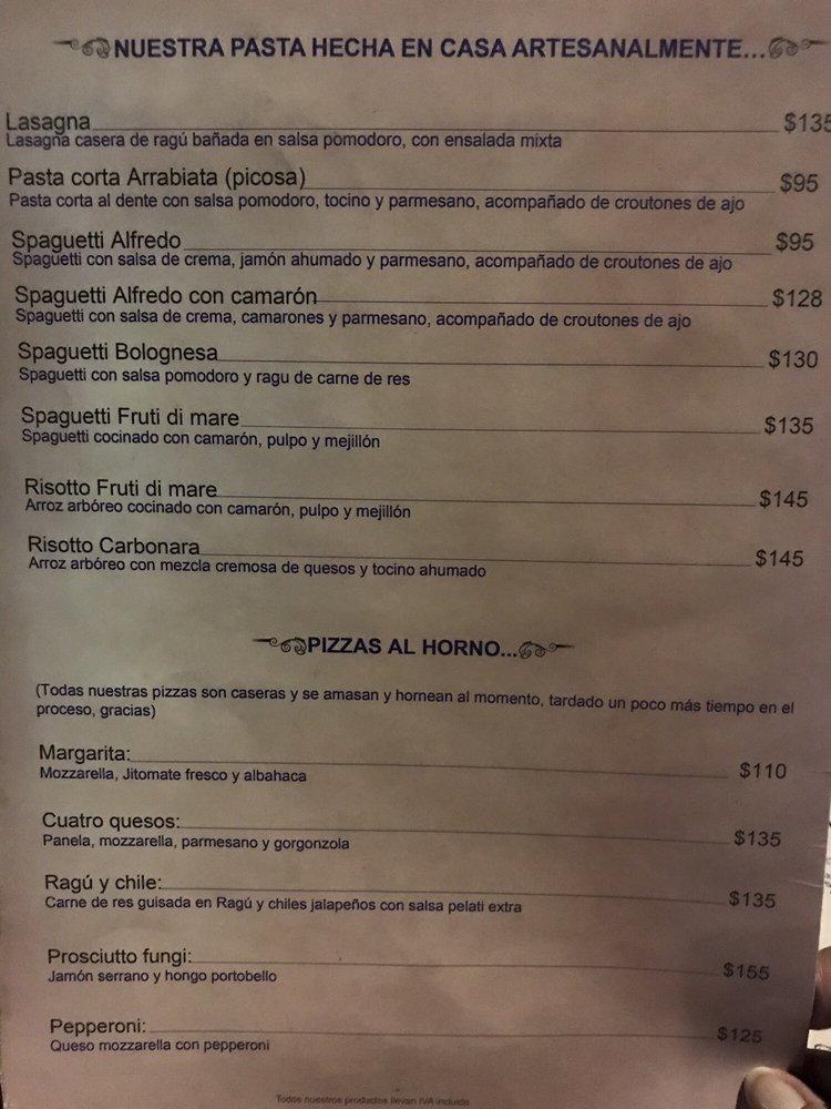 Menu at Café Benito Sala Juárez, Guadalajara