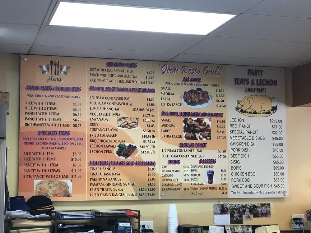 Menu at Jochi Resto Grill restaurant, Chula Vista