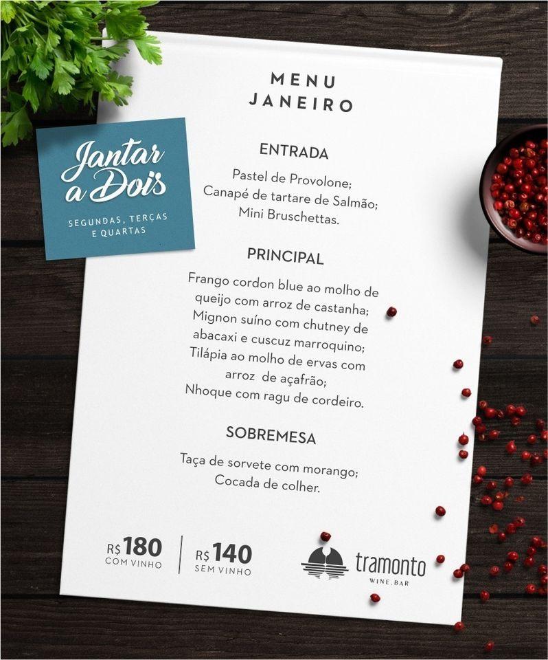 Menu at Tramonto Wine Bar, João Pessoa