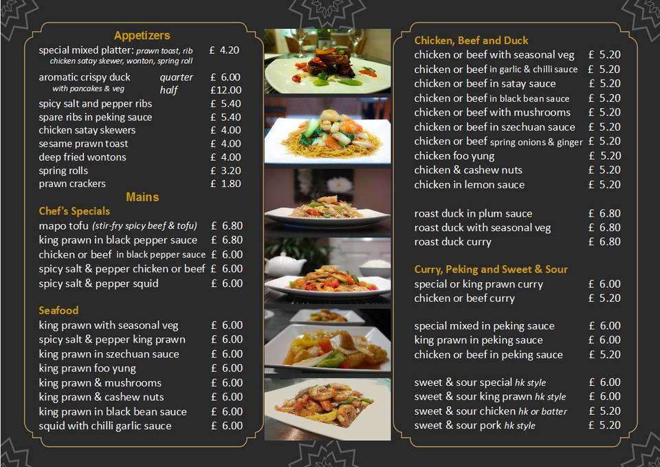 Menu at Zen Chinese Restaurant & Takeaway, Hull