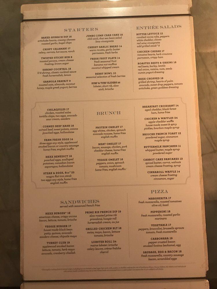 Menu at HEXX kitchen + bar, Las Vegas
