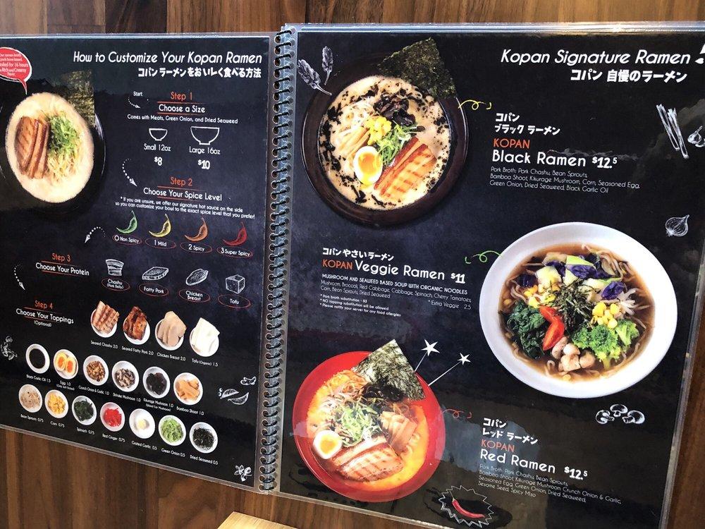 Carta del restaurante Kopan Sushi & Ramen, Garden Grove