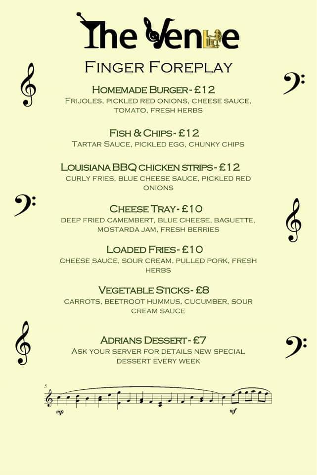 Menu at The Venue pub & bar, Perth