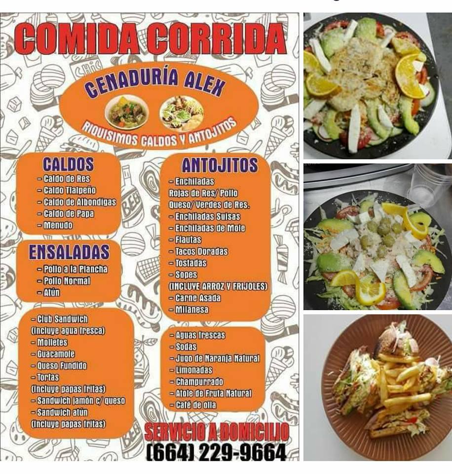 Menu at restaurante alex, Tijuana, calzada tecnologico 817 int. 12