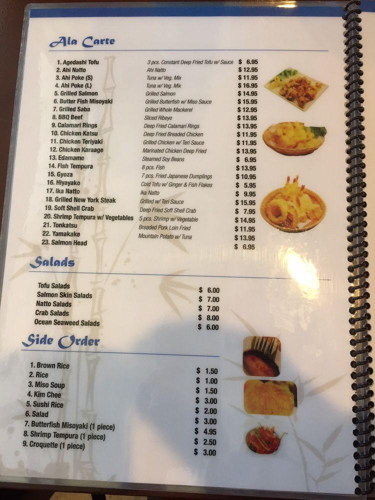 Menu at Kikuya Restaurant, Honolulu, 1315 N King St