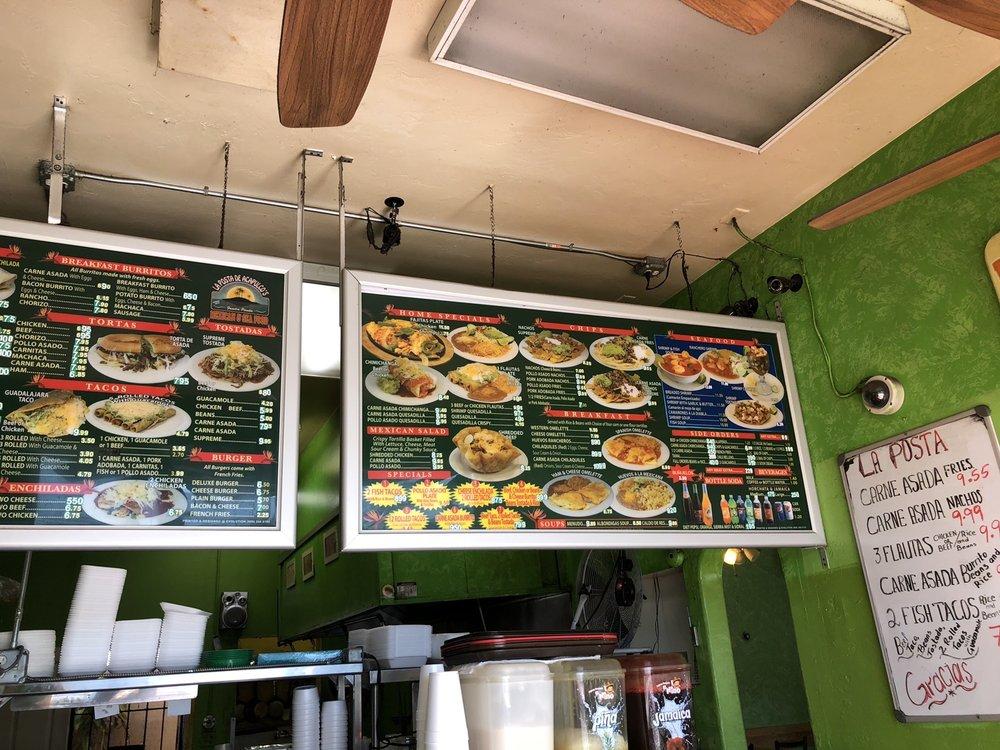 Menu at La Posta De Acapulco restaurant, Spring Valley, Campo Rd