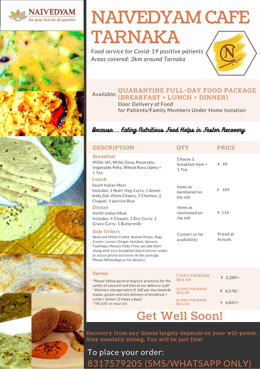 Menu at Naivedyam Cafe, Secunderabad