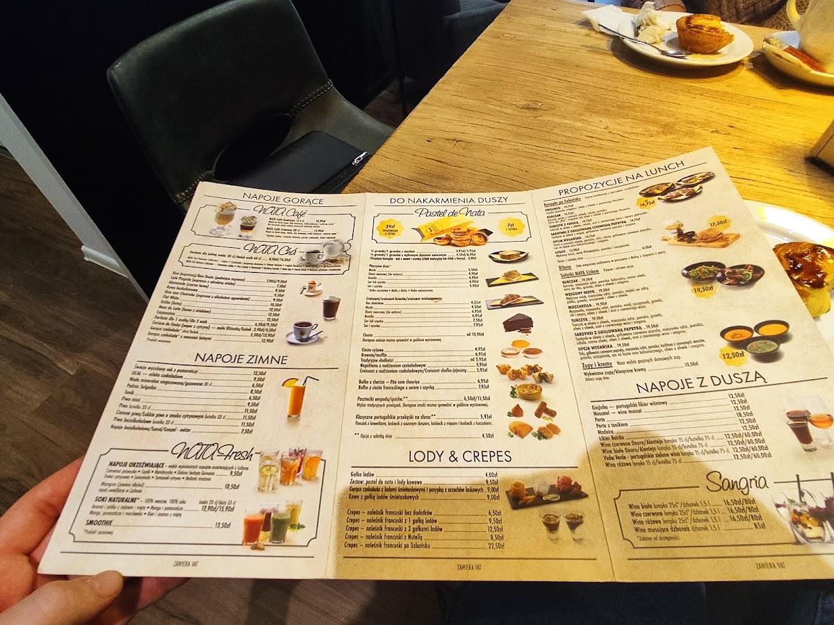 Carta del café Nata Lisboa, Szczecin