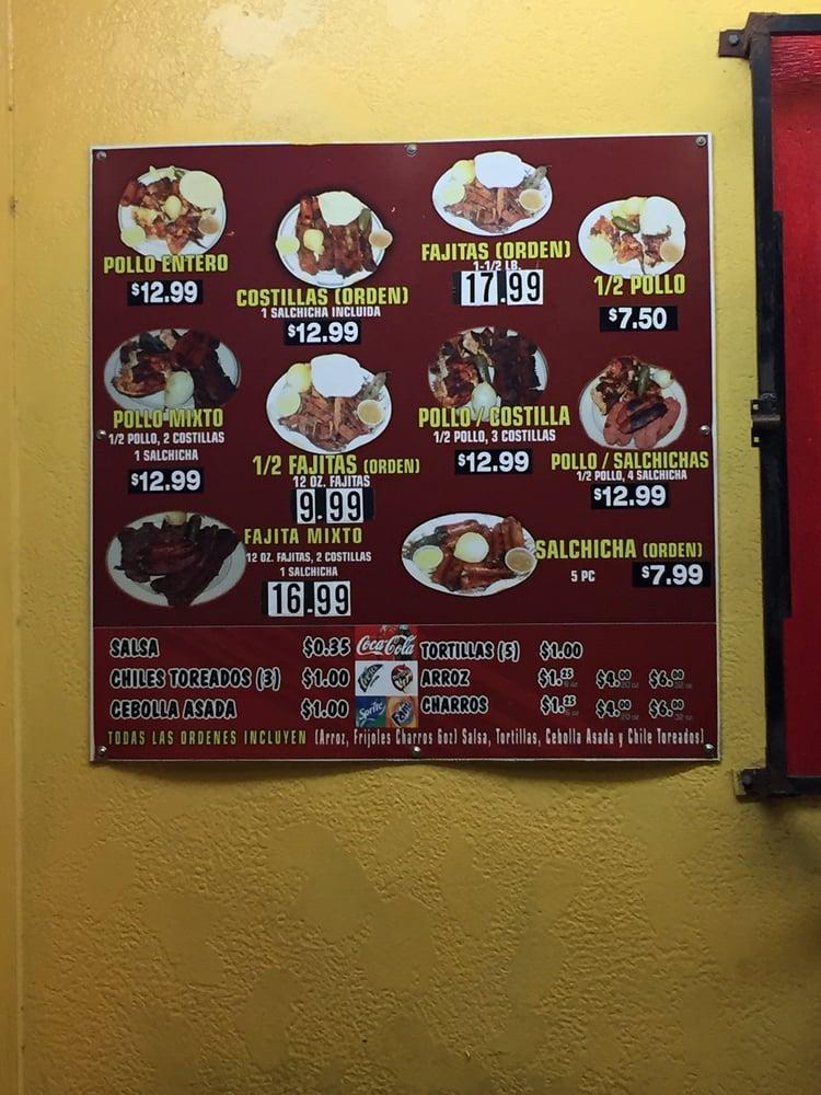 Menu at Taqueria El Regio restaurant, Houston, Freeport St