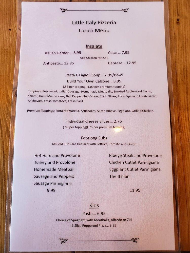 Menu at Little Italy Pizza pizzeria, Flowery Branch