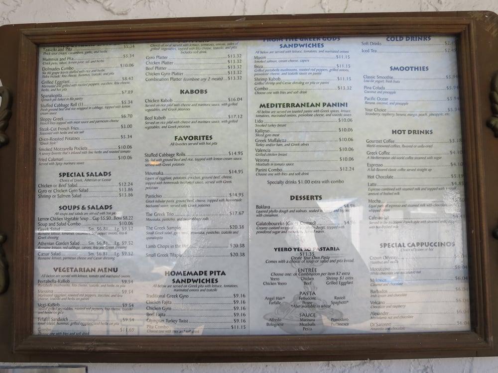 Menu at Yeero!!!-Yeero!!! restaurant, Shreveport