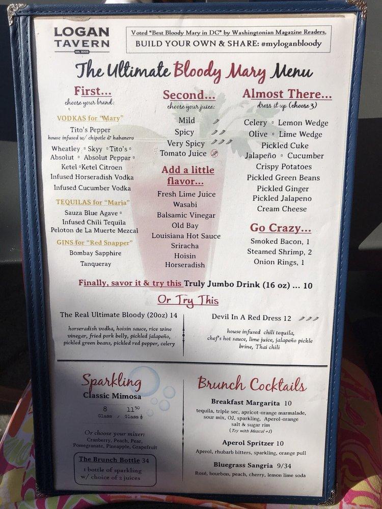 Menu at Logan Tavern pub & bar, Washington