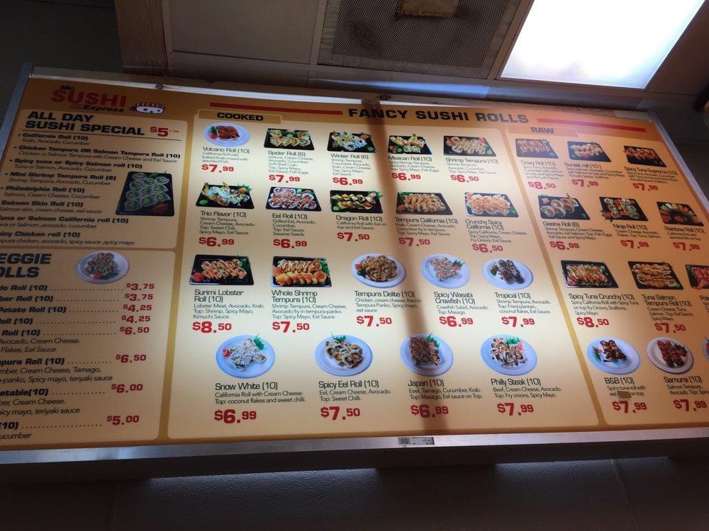 Menu at Mr Sushi Express restaurant, Kissimmee, W Irlo Bronson Memorial ...