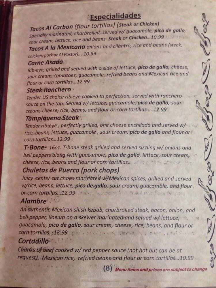 Menu at Primo's De Tico's restaurant, Great Bend