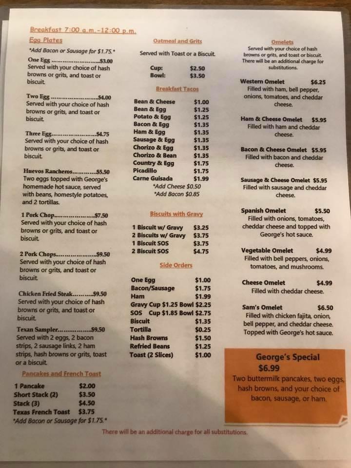 Menu at Sherry's Texan Seafood Restaurant, San Antonio, Pleasanton Rd