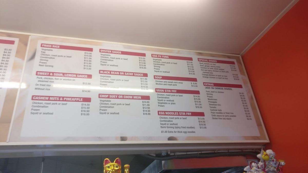 Menu at Supreme Fast Food, Wellington