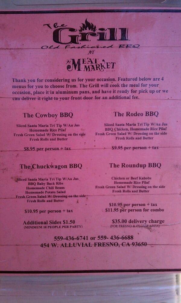 Menu at The Meat Market BBQ, Fresno