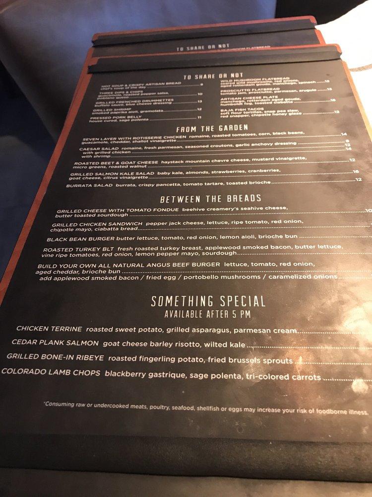 Menu at Canyons Restaurant & Bar, Boulder