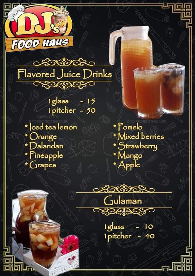 Menu at DJ's FOOD HAUS restaurant, Angat