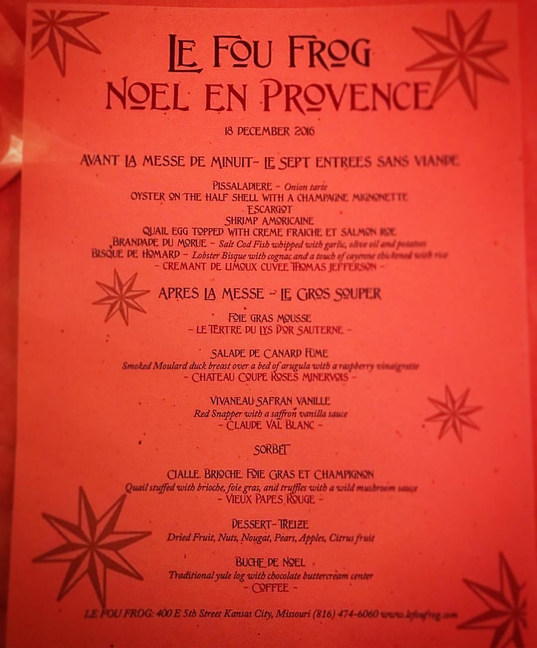 Menu at Le Fou Frog pub & bar, Kansas City