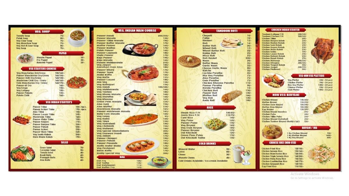 Menu at NEW REDDY'S RESTAURANTS, Pune