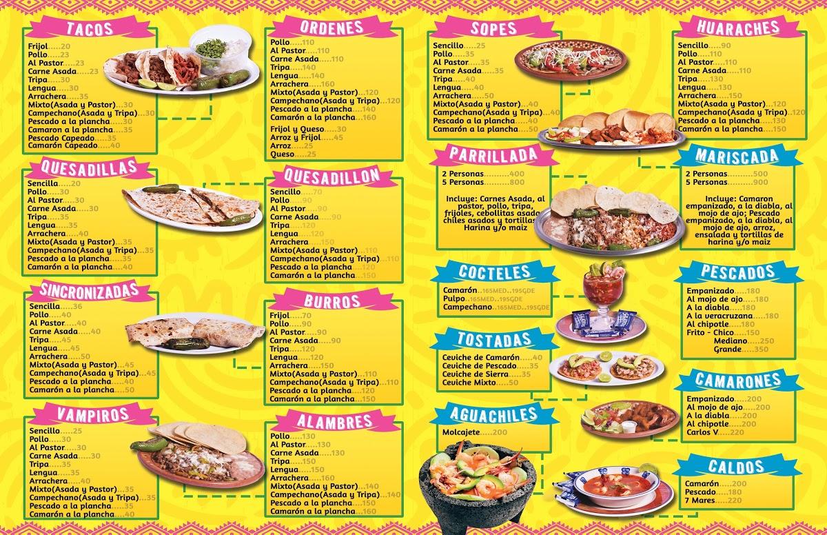Menu at Tacos & Mariscos Guss Restaurant Bar en Puerto Peñasco, Puerto ...