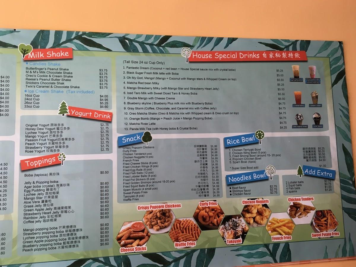 Menu at Tea Plus Tea Bar, San Francisco