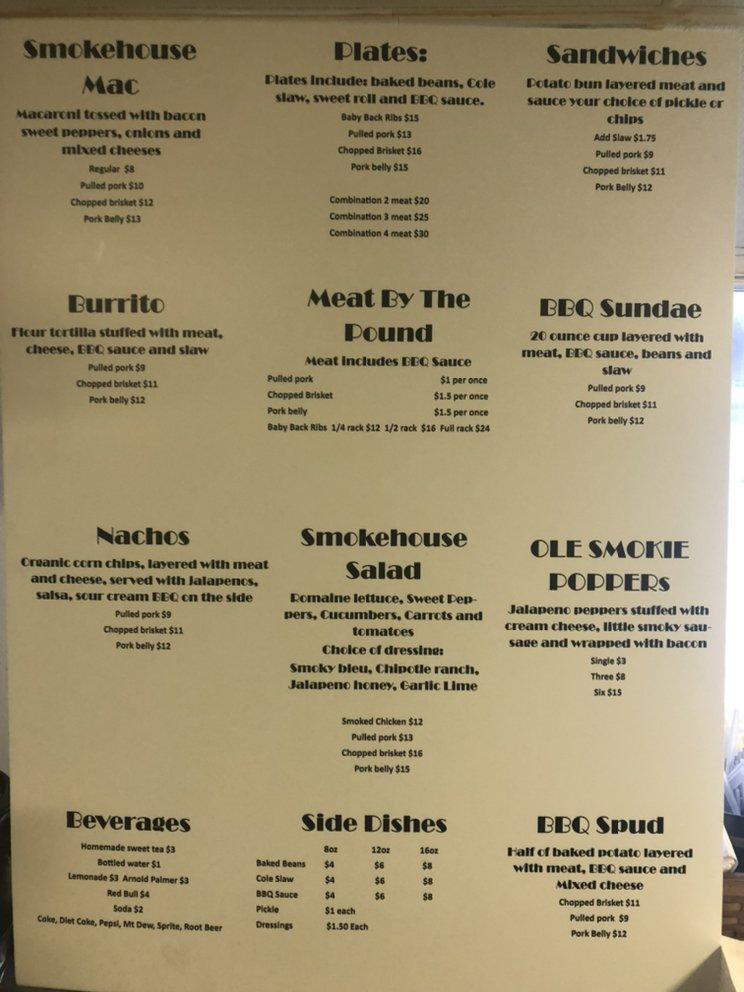 Menu at Barbecue Babes, Wasilla