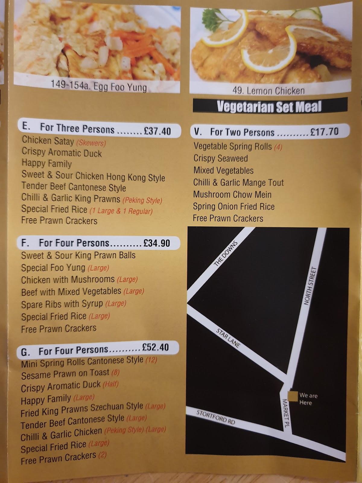 Menu at Lucky Star Chinese Takeaway fast food, Great Dunmow