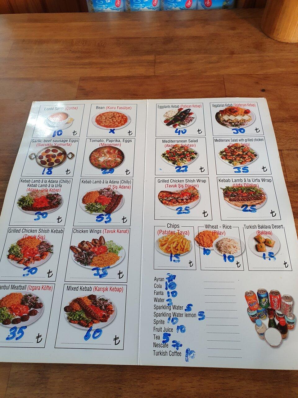 Menu at Ziya Baba Türk Mutfağı Slow food, Istanbul, Kadırga Limanı Cd ...