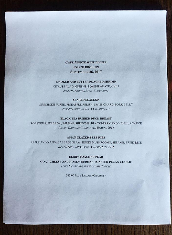 Menu at Cafe Monte French Bakery and Bistro, Charlotte