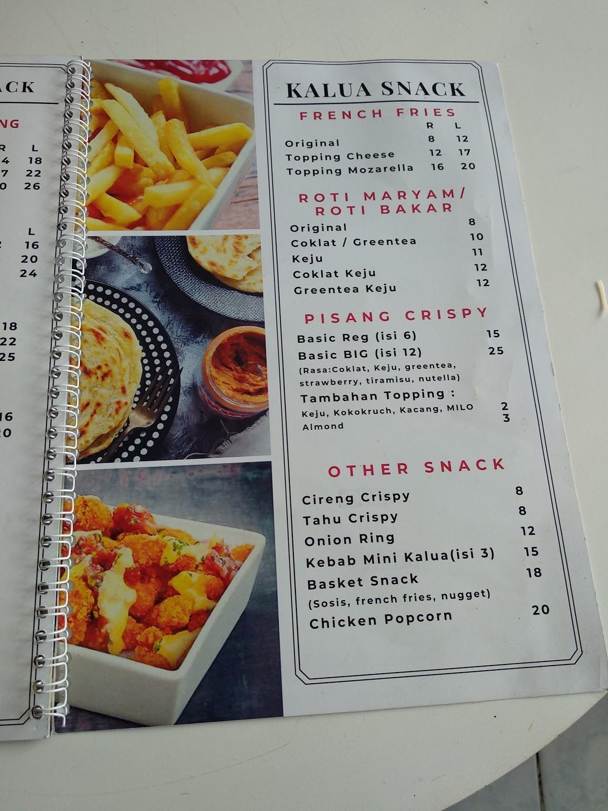 Menu at Kalua Coffee & Pasta cafe, Wedomartani