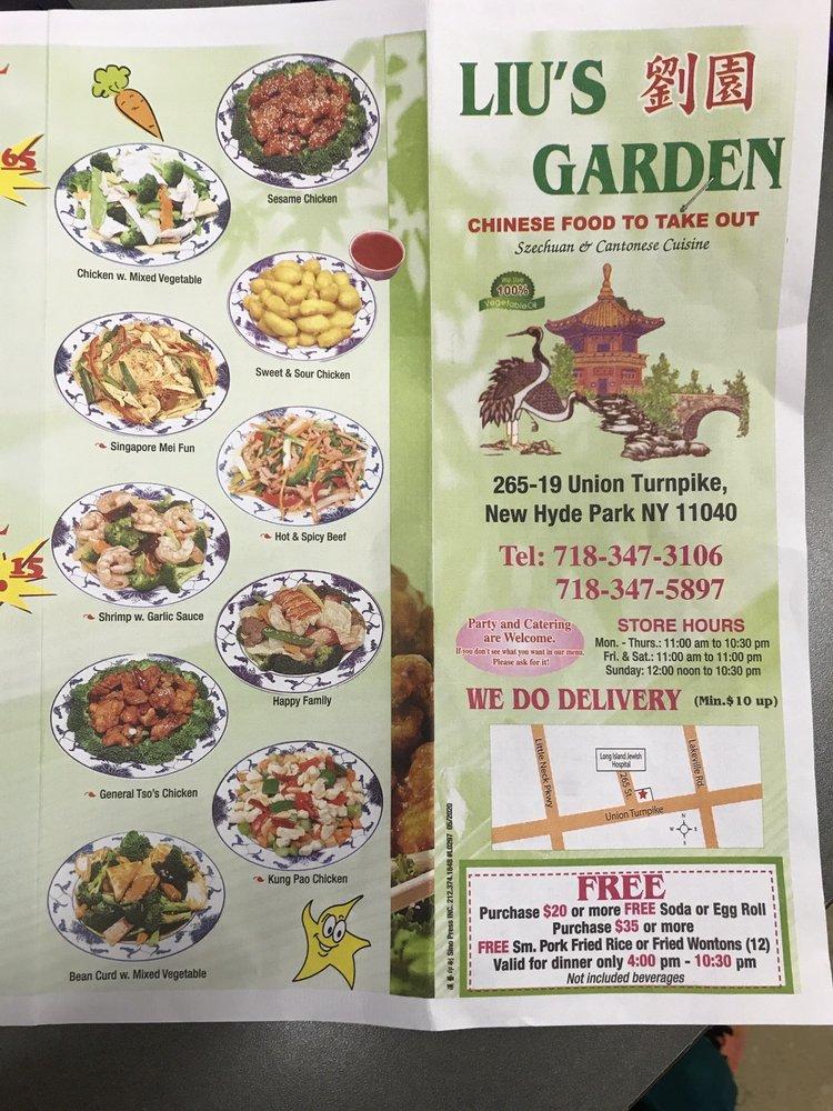 Menu at Liu's Garden restaurant, New Hyde Park, 265-19 Union Tpke