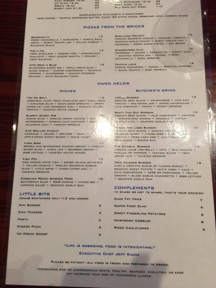 Menu at Ocean 302 steakhouse, Melbourne Beach