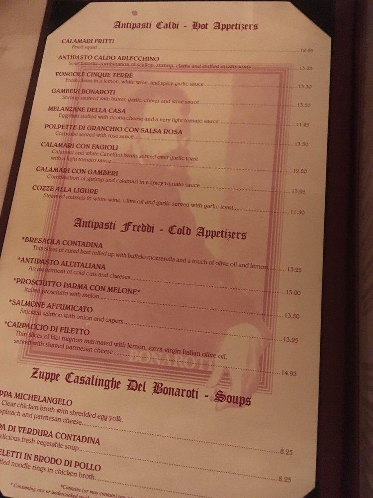 Carta del pub y bar Ristorante Bonaroti, Vienna