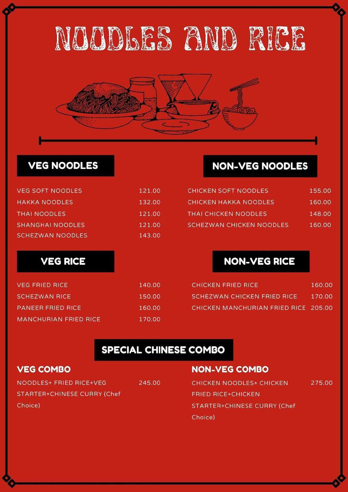 Menu at The Food House, Visakhapatnam