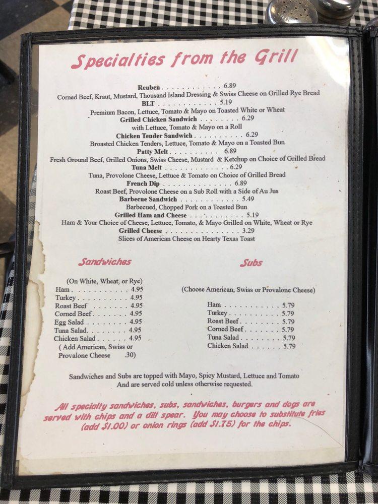 Menu at Corner Grill restaurant, Cleveland