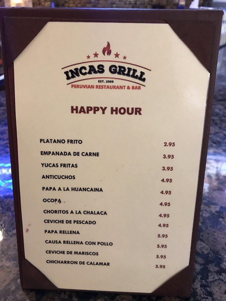 Menu at Incas Grill Peruvian Restaurant & Bar, Concord
