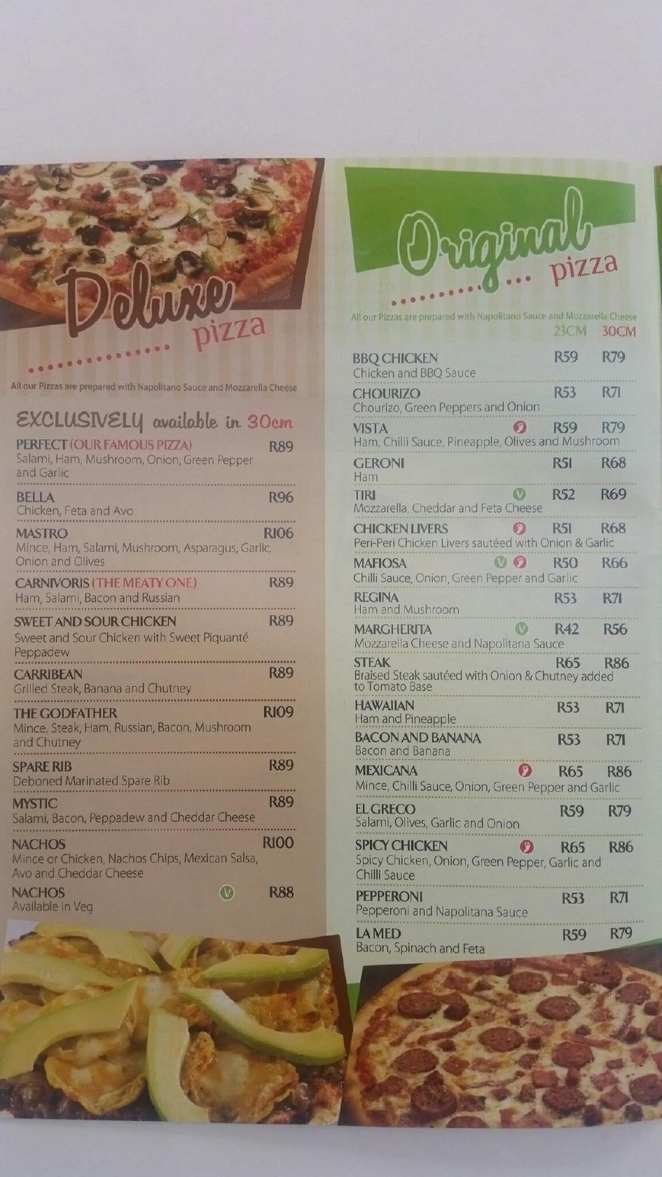 Menu at Pizza Perfect Valhalla pizzeria, Centurion, 10 Vinstra Rd