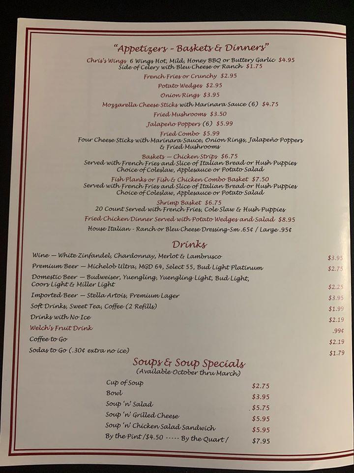 Menu at Station Square Restaurant, Nutter Fort