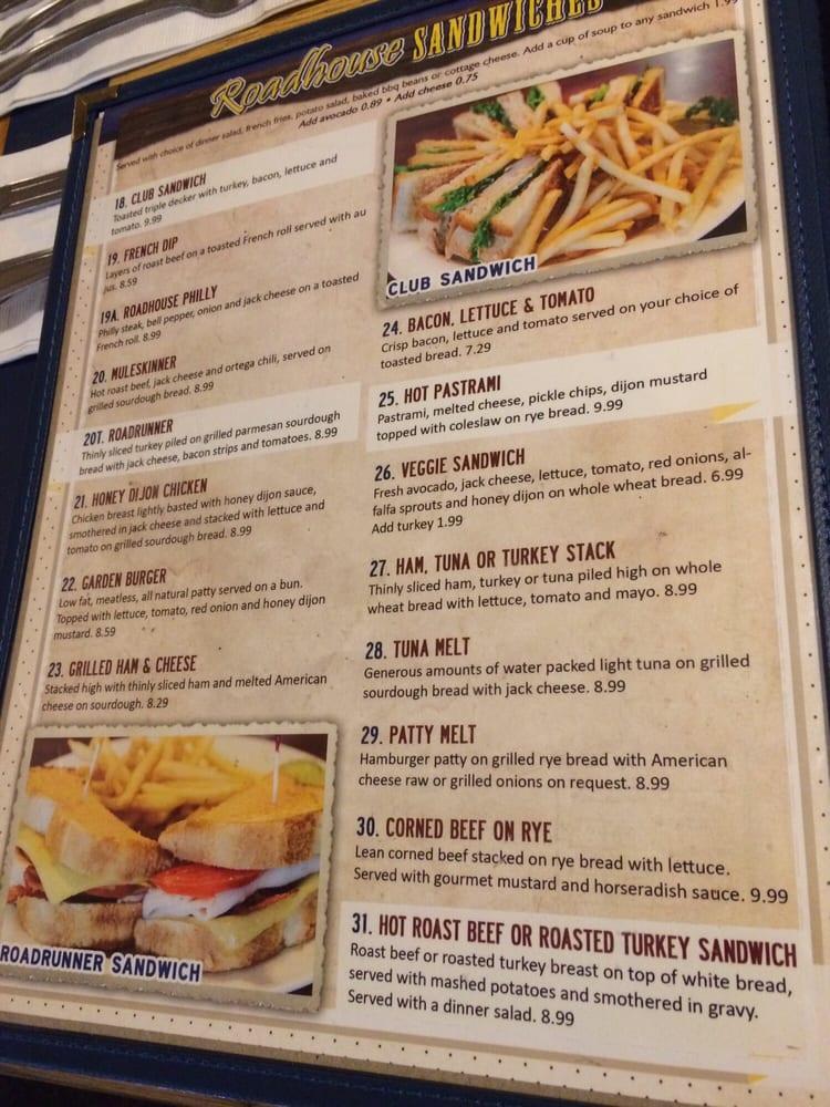 America roadhouse restaurant menu in trant