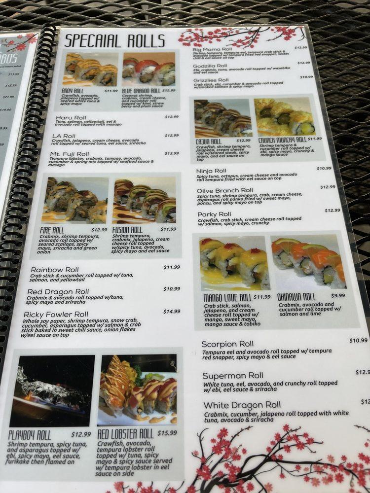 Menu at Naru Japanese Restaurant, Southaven