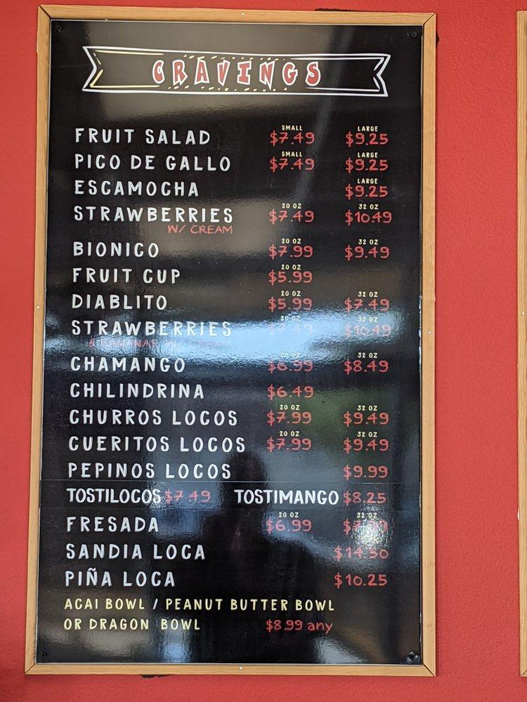 Menu at Frutas Locas Pandas pub & bar, El Cajon