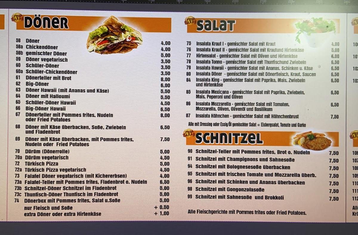 Menu at Pizza BARAN, Nebra (Unstrut)