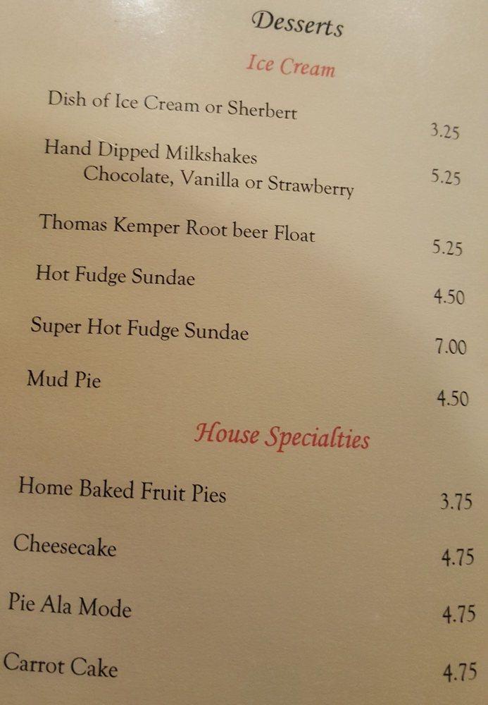 Menu at Wedgwood Broiler steakhouse, Seattle