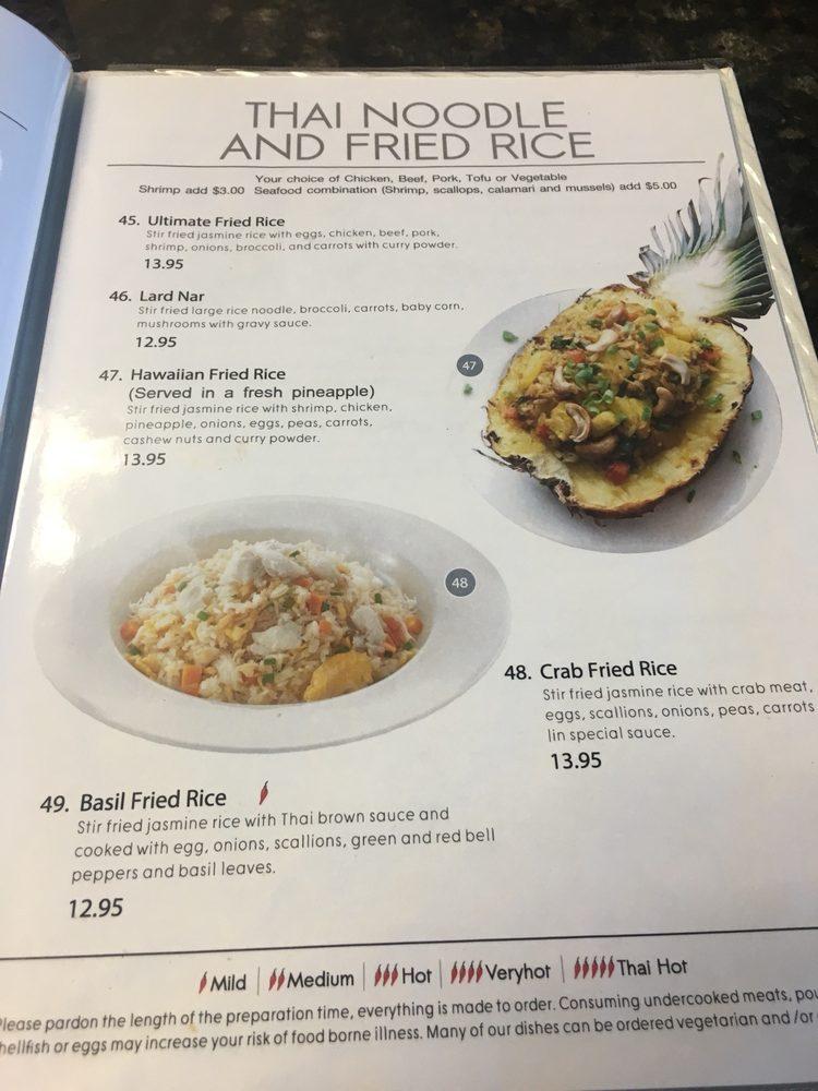 Menu at Yuma Thai Cuisine restaurant, Yuma