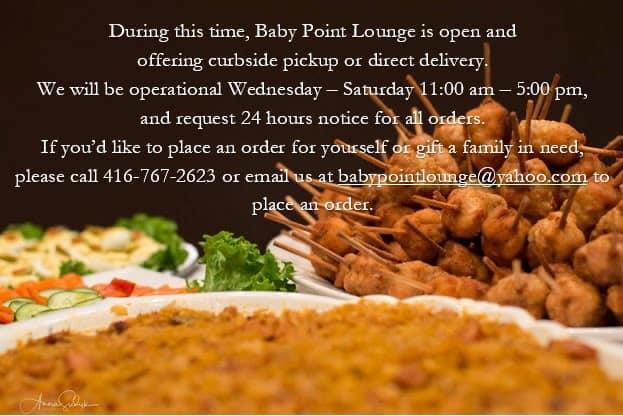 Menu at Baby Point Lounge restaurant, Toronto